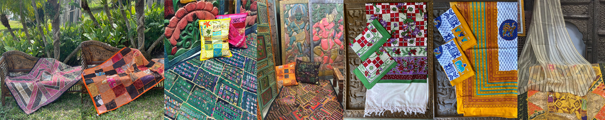 Embroidered Indian Textiles | Ethnic Artisanal Eclectic Décor