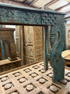 Antique Indian Hand-Carved Peacock Console Table | Ornate Entryway Fur