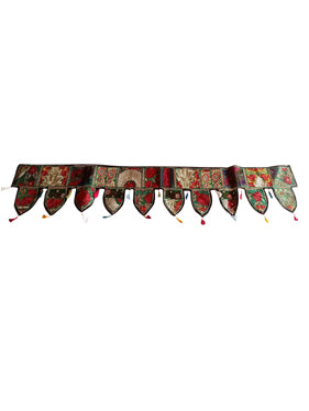 Vintage Traditional Embroidery Patchwork and Sari Tapestry